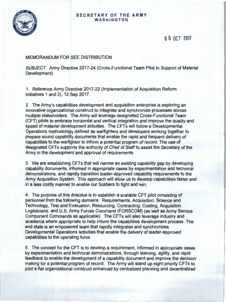 Army Acquisition Reform CFTs | United States Army | Military