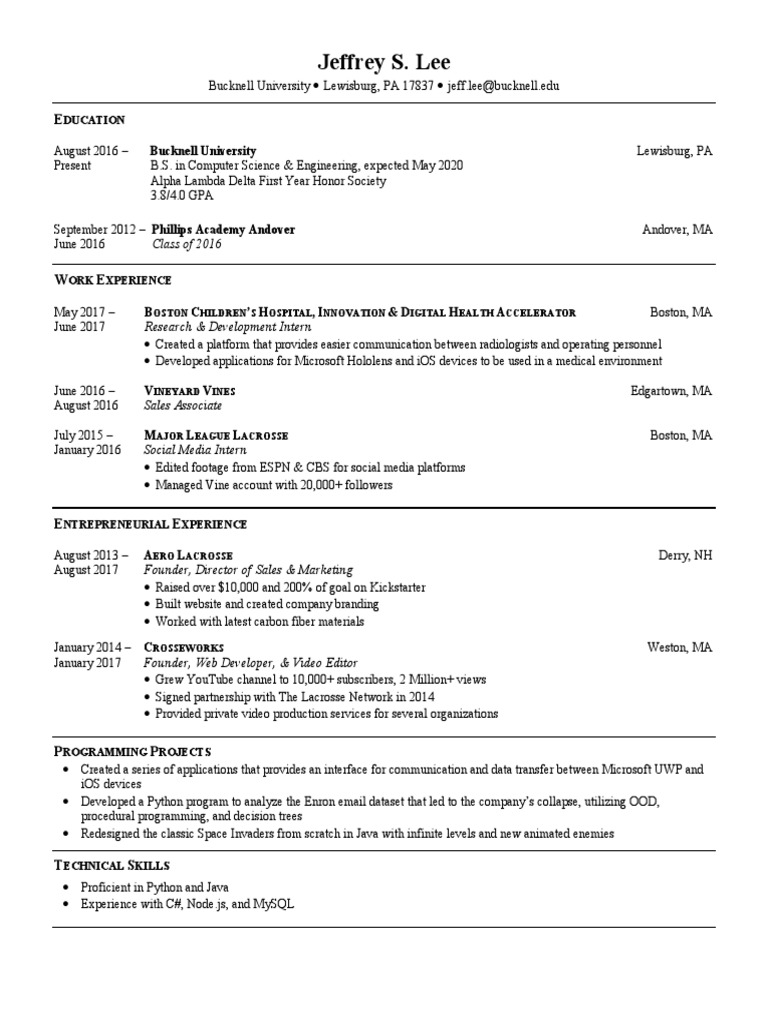 Jeff Lee Resumé | PDF | Digital Technology | Communication