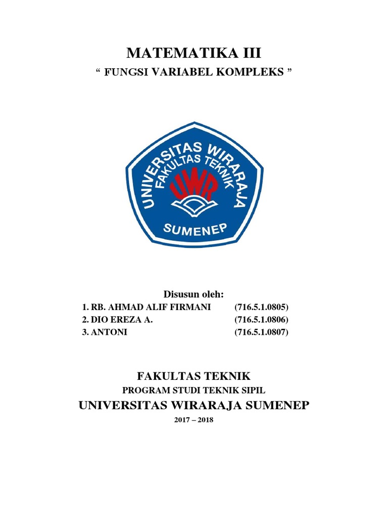 Fungsi Variabel Kompleks dalam Matematika | PDF