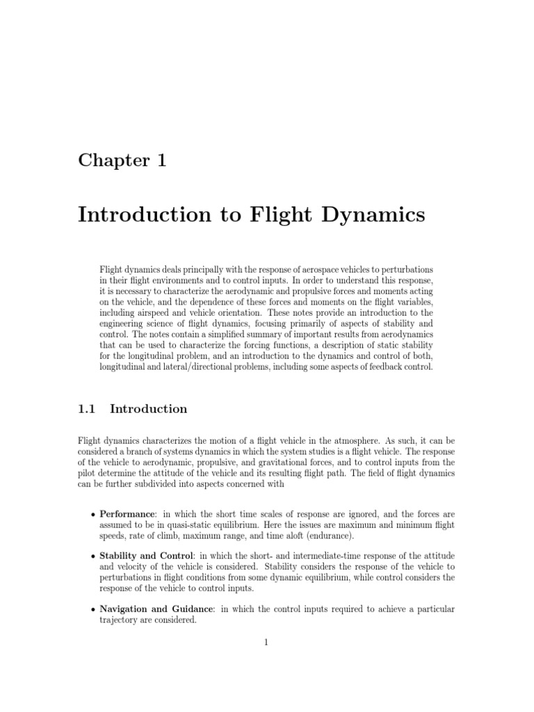 Introduction To Flight Dynamics | PDF | Flight Dynamics (Fixed Wing ...