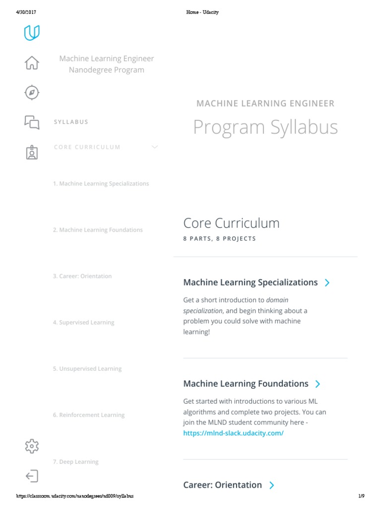 Syllabus | Machine Learning | Deep Learning