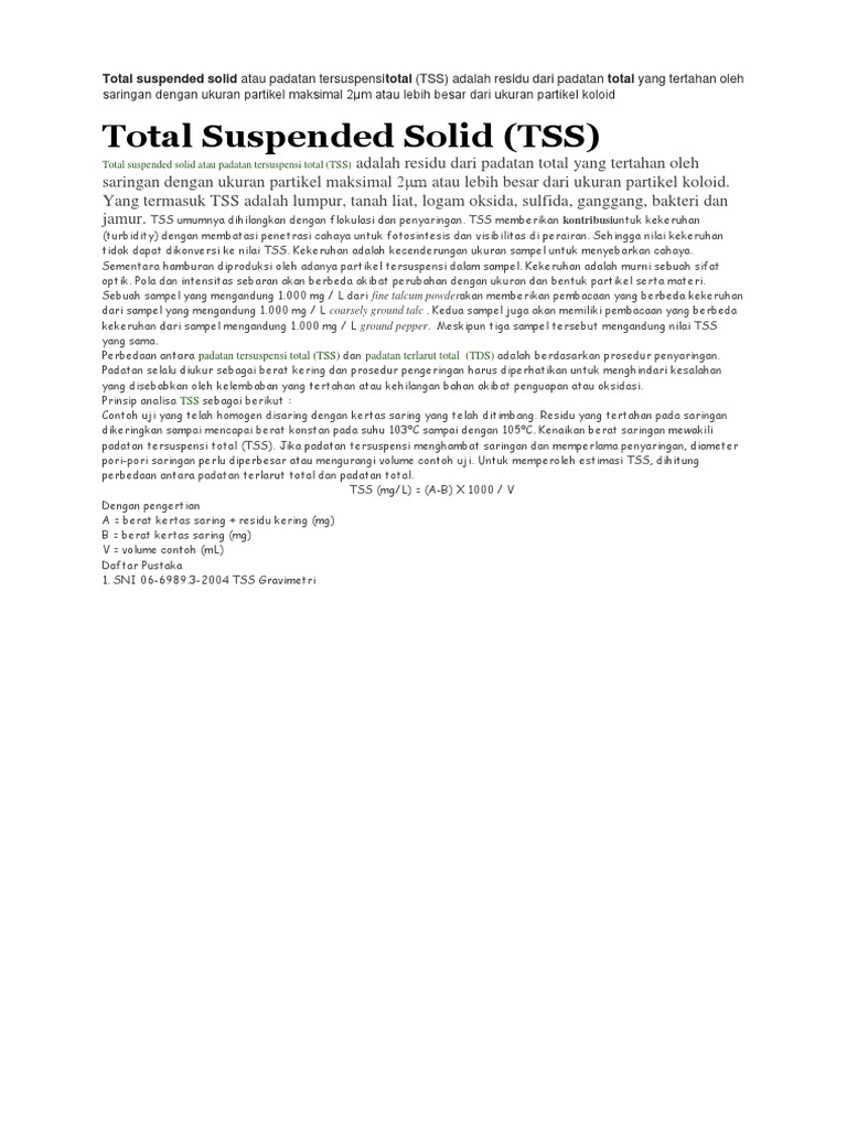 Total Suspended Solid | PDF