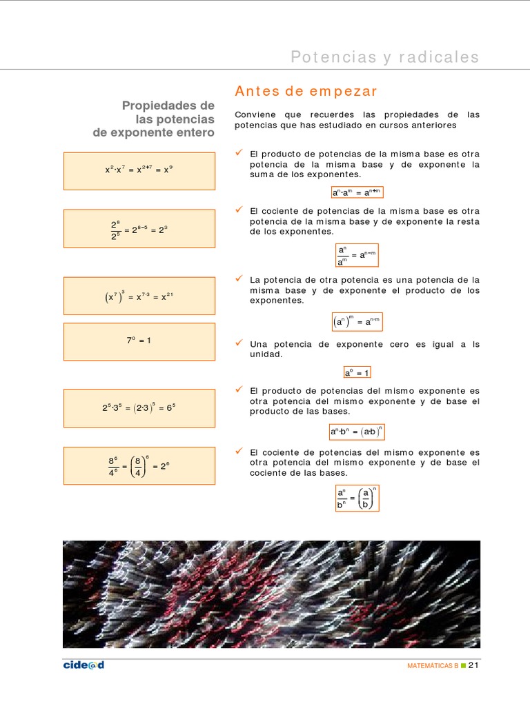 Ejercicios de Exponentes y Radicales | PDF | Fracción (Matemáticas ...
