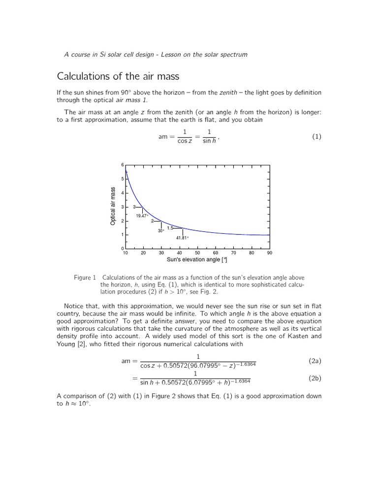 Air mass calculations.pdf | Horizon | Physical Sciences | Free 30-day ...
