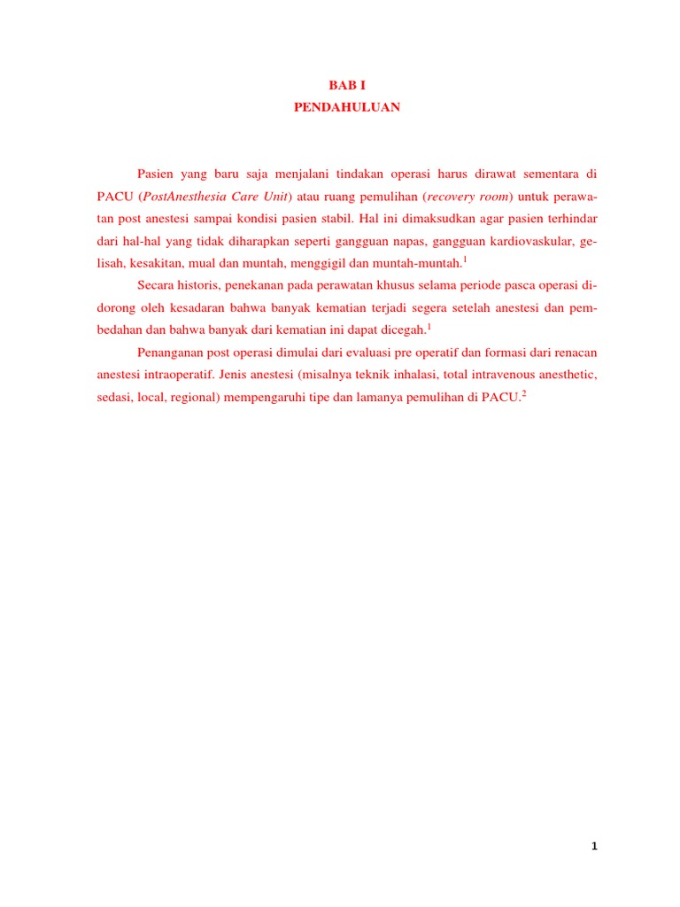 Monitoring Pasca Anestesi | PDF