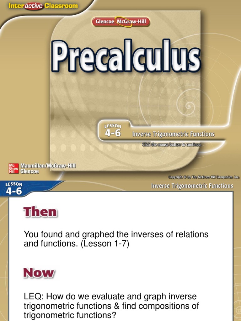 4.6 Inverse Trigonometric Functions | PDF | Trigonometric Functions | Sine