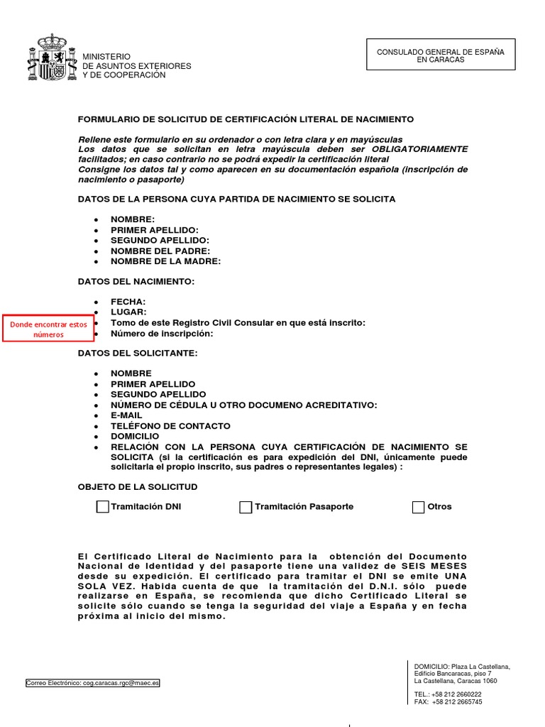 Solicitud de Literal de Nacimiento, Mod 57-b 04-02-2017 | PDF | Gobierno y personalidad ...