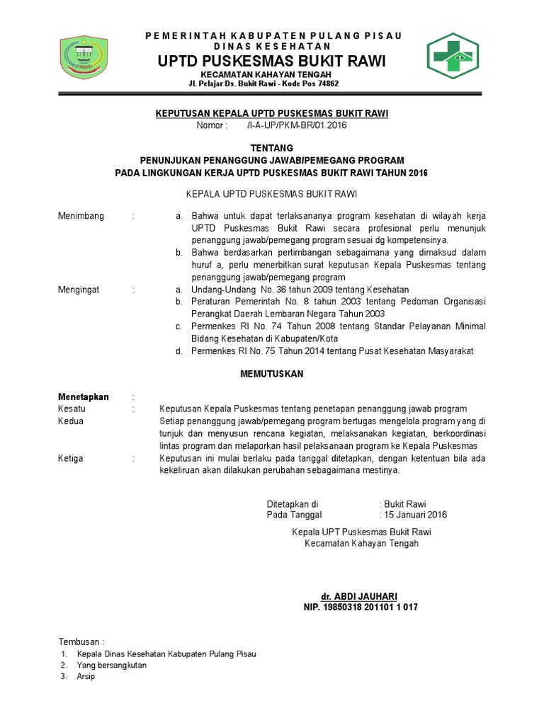 SK Pemegang Program | PDF