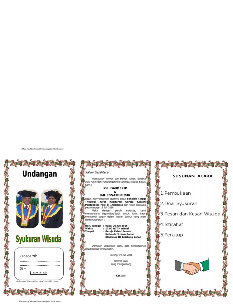 Undangan Syukuran Wisuda | PDF