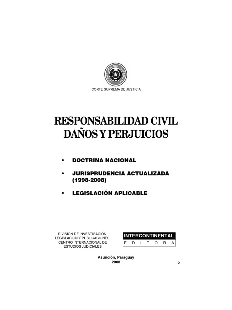 Responsabilidad Civil Daños y Perjuicios | PDF | Bienes (Ley) | Caso de ley