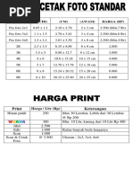 Standar Ukuran Foto Dalam CM, Inchi & Pixel | PDF