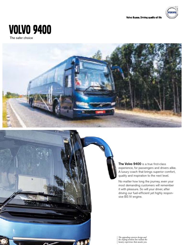 Volvo 9400 Brochure New | PDF | Transmission (Mechanics) | Fuel Efficiency