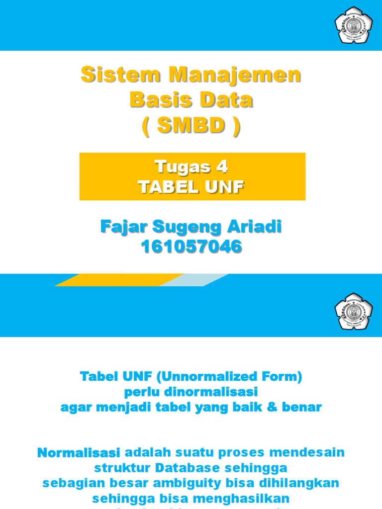 Tugas 4. Tabel UNF | PDF