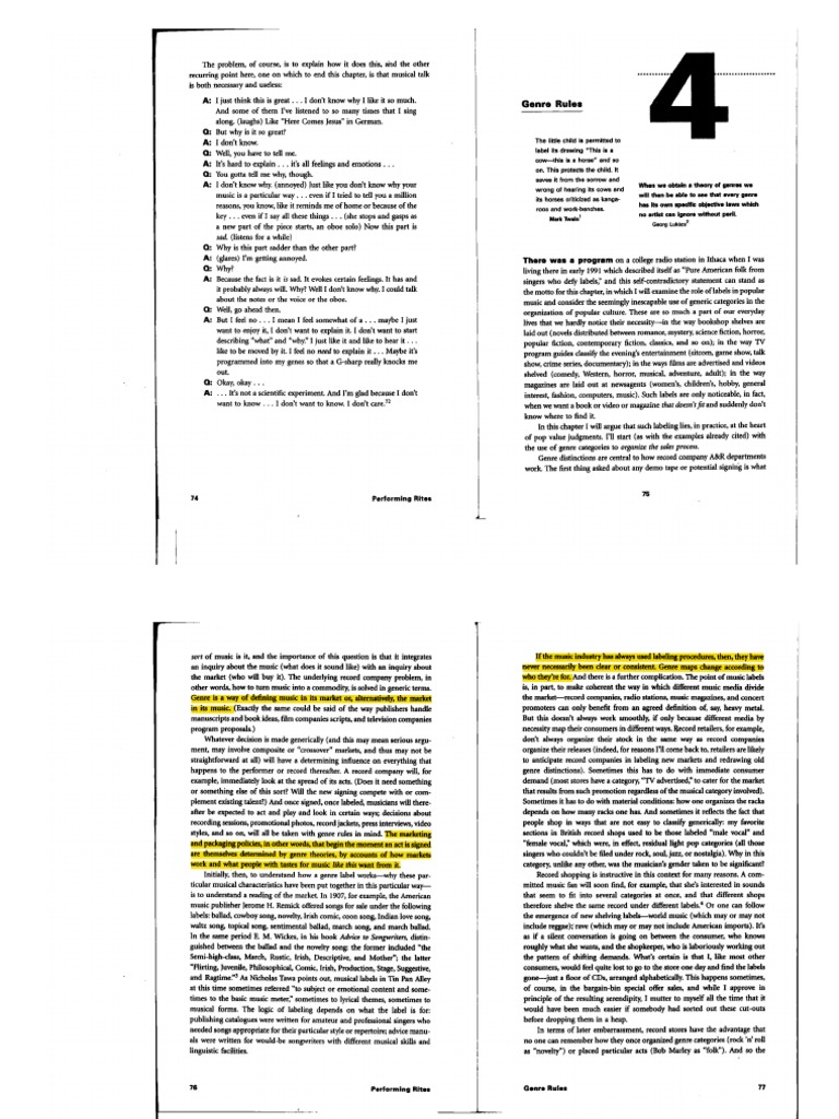 Performing Rites - Simon Frith - Cap 4 | PDF | Folk Music | Pop Music