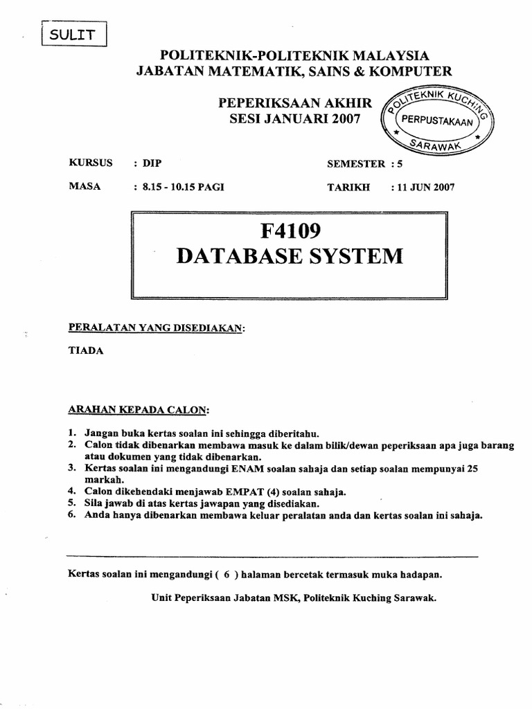 f4109 Database System | PDF