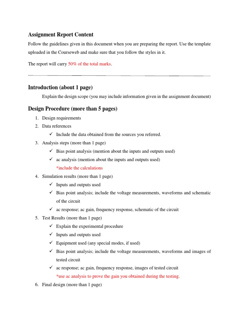 Report Format Sample Assignment