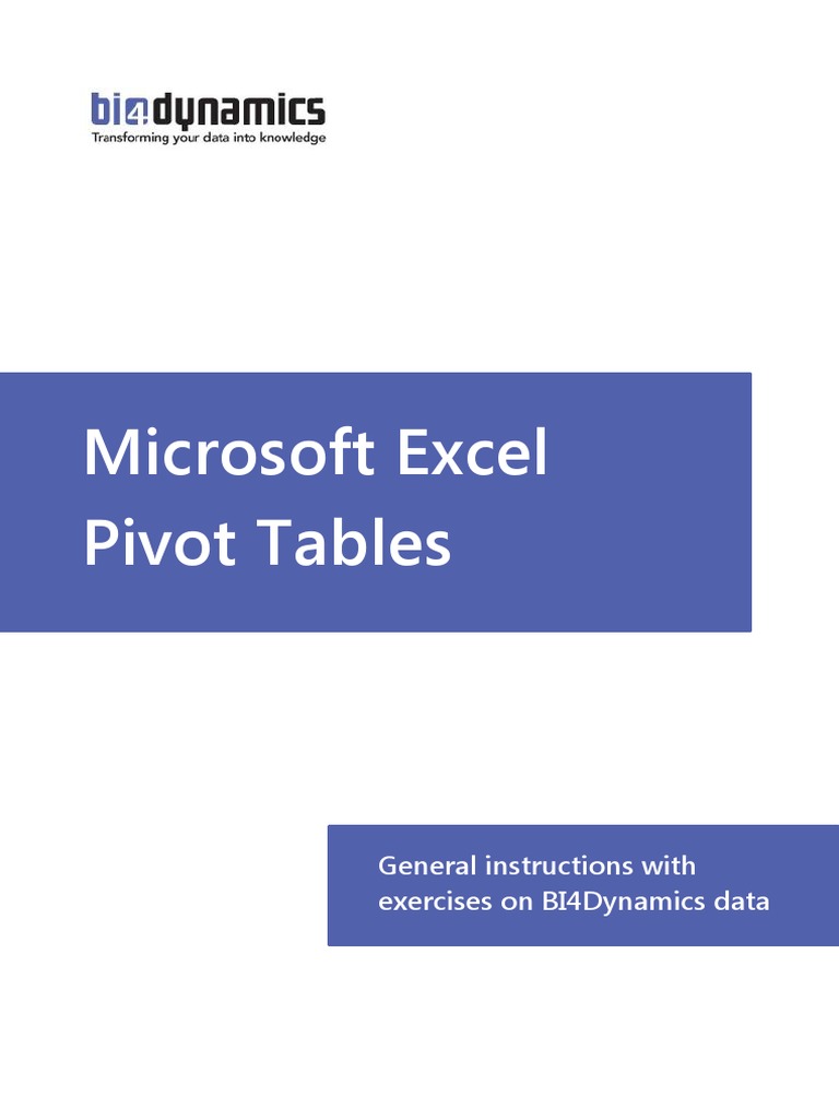Excel Pivot Tables With Excersises | PDF | Information Retrieval | Data