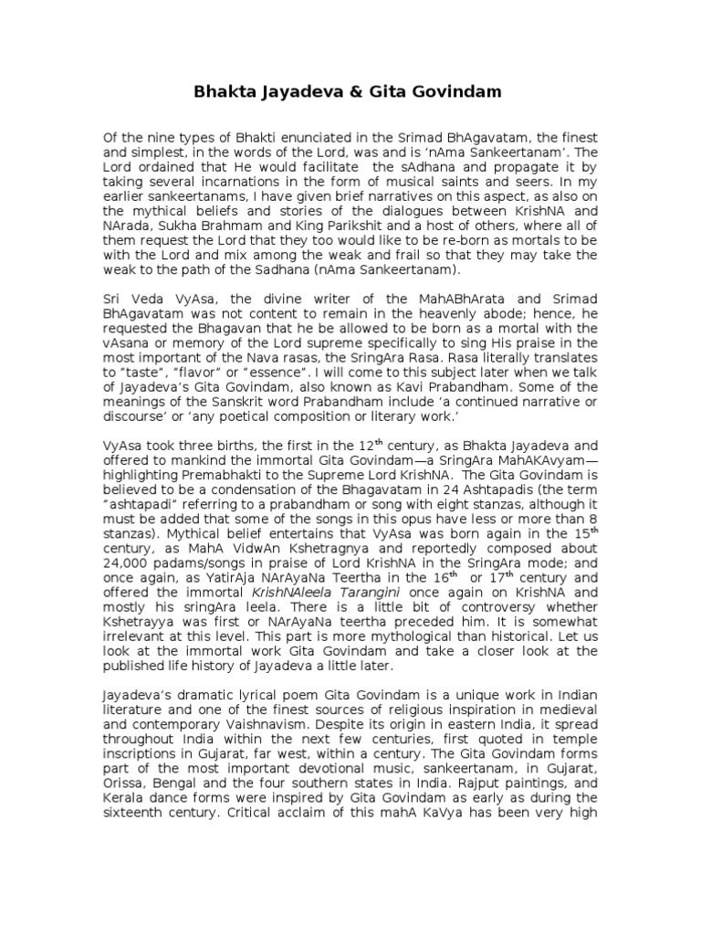 Bhakta Jayadeva | PDF | Krishna | Hinduism