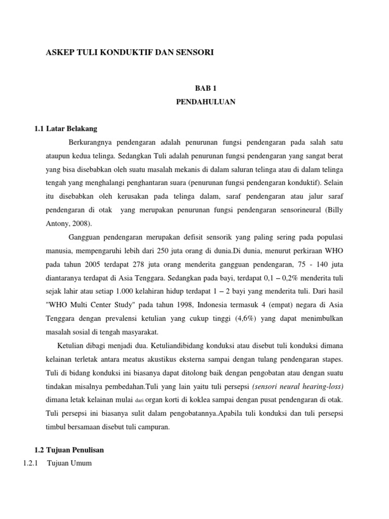 Askep Tuli Konduktif Dan Sensori | PDF