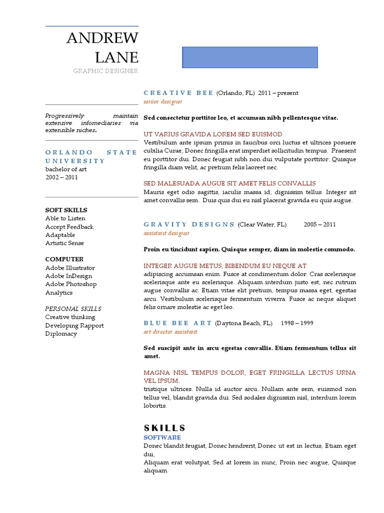 Chronological Resume Template 4 | Download Free PDF | Adobe Systems ...