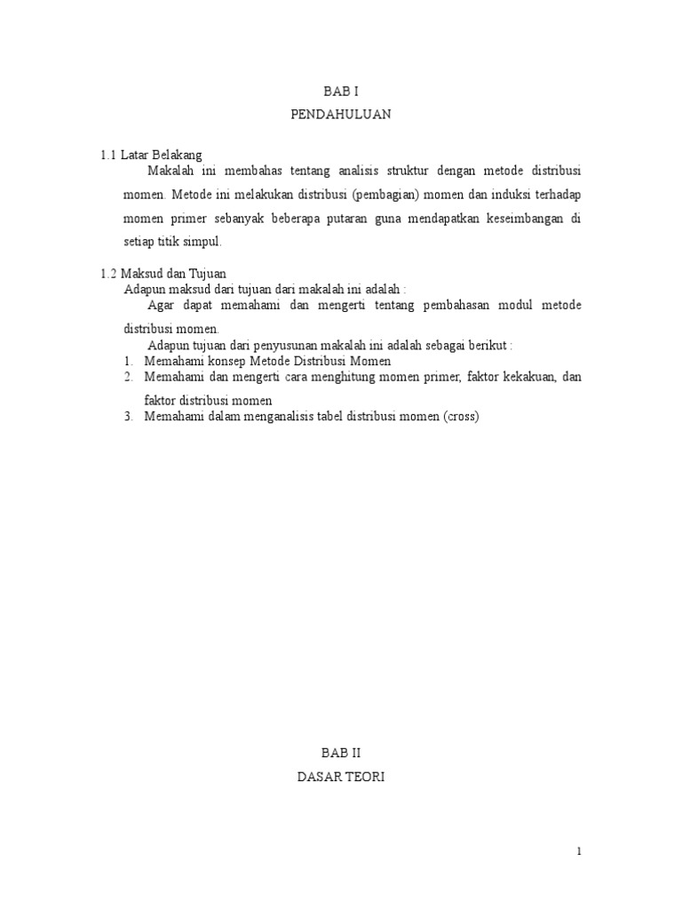 Rumus Momen Primer Metode Cross | PDF