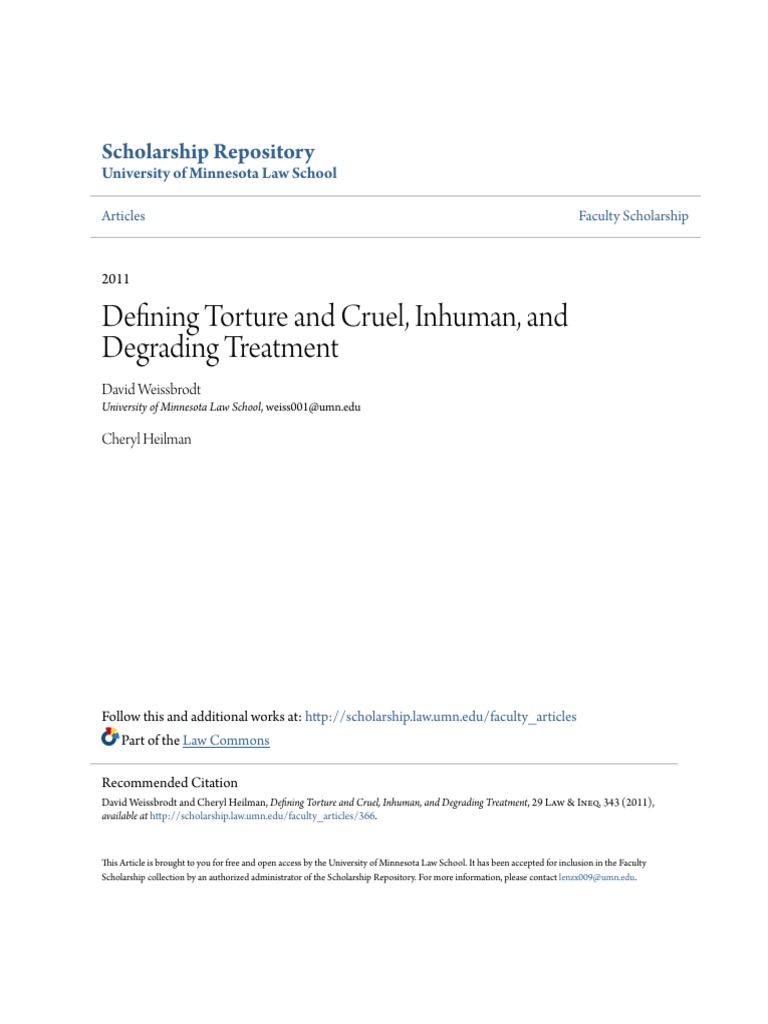 Defining Torture and Cruel Inhuman and Degrading Treatment | PDF ...