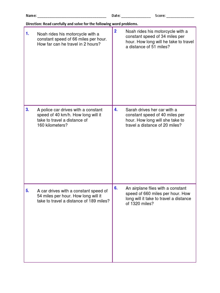 Direction: Read Carefully and Solve For The Following Word Problems | PDF