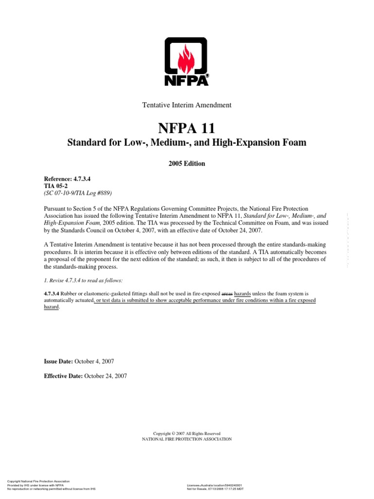 Nfpa 11: Standard For Low-, Medium-, and High-Expansion Foam | Download Free PDF | Virtue ...