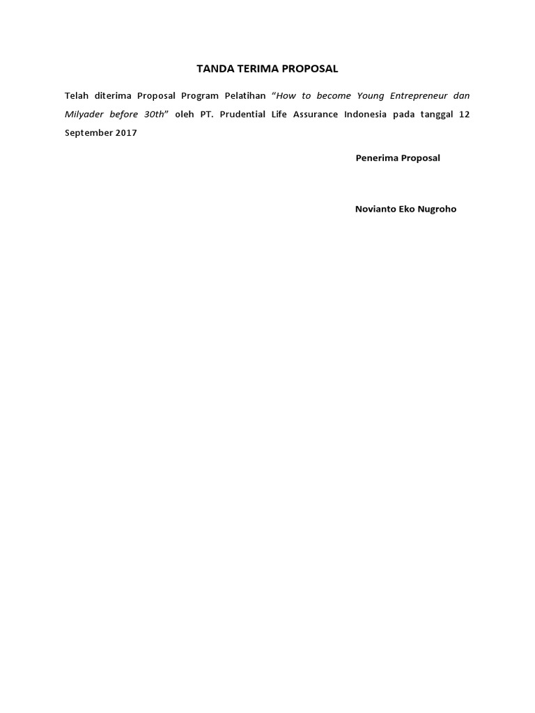 Tanda Terima Proposal | PDF