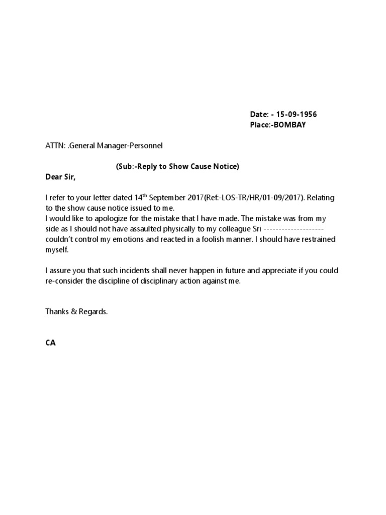 Reply To Show Cause | PDF