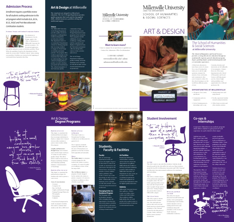 Millersville Art & Design Guide | PDF | Academic Degree | Internship