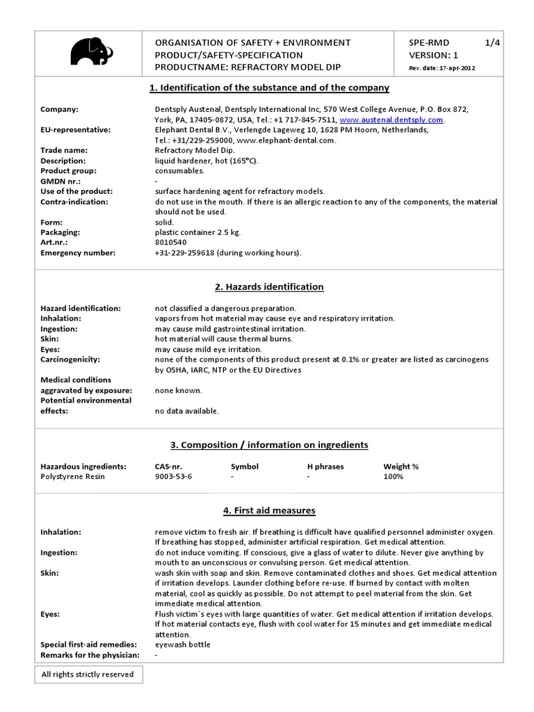 SPE RMD v1 Refractory Model Dip | PDF | Personal Protective Equipment ...