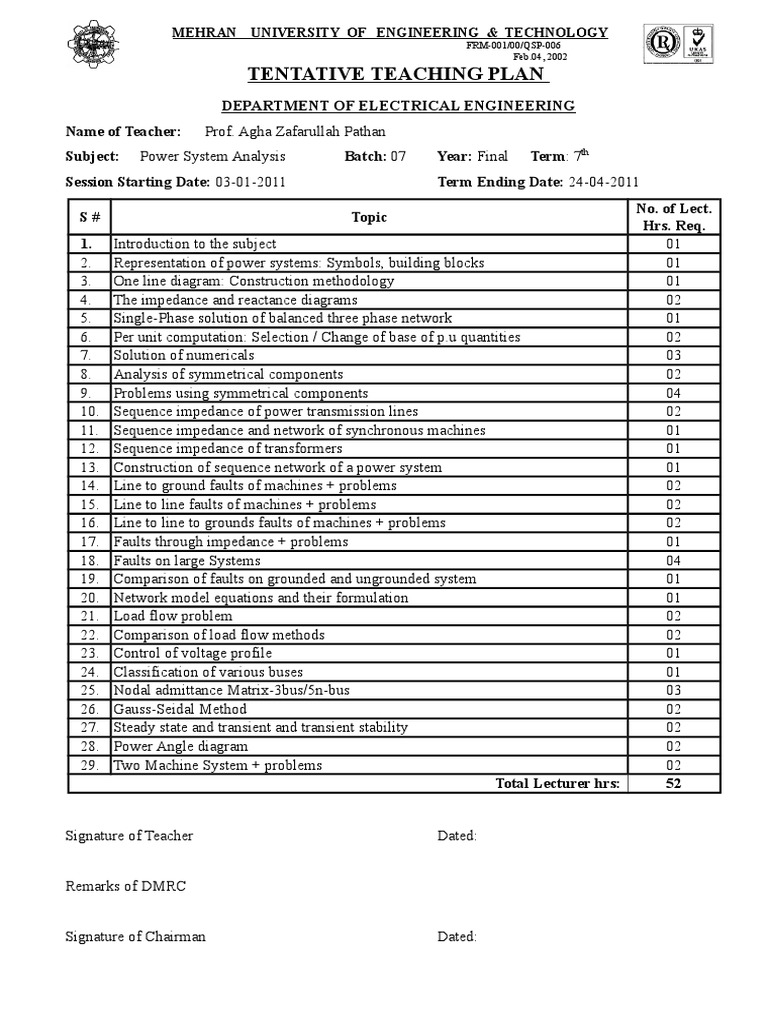 Power System Analysis (7th Term) | PDF | Electrical Impedance ...