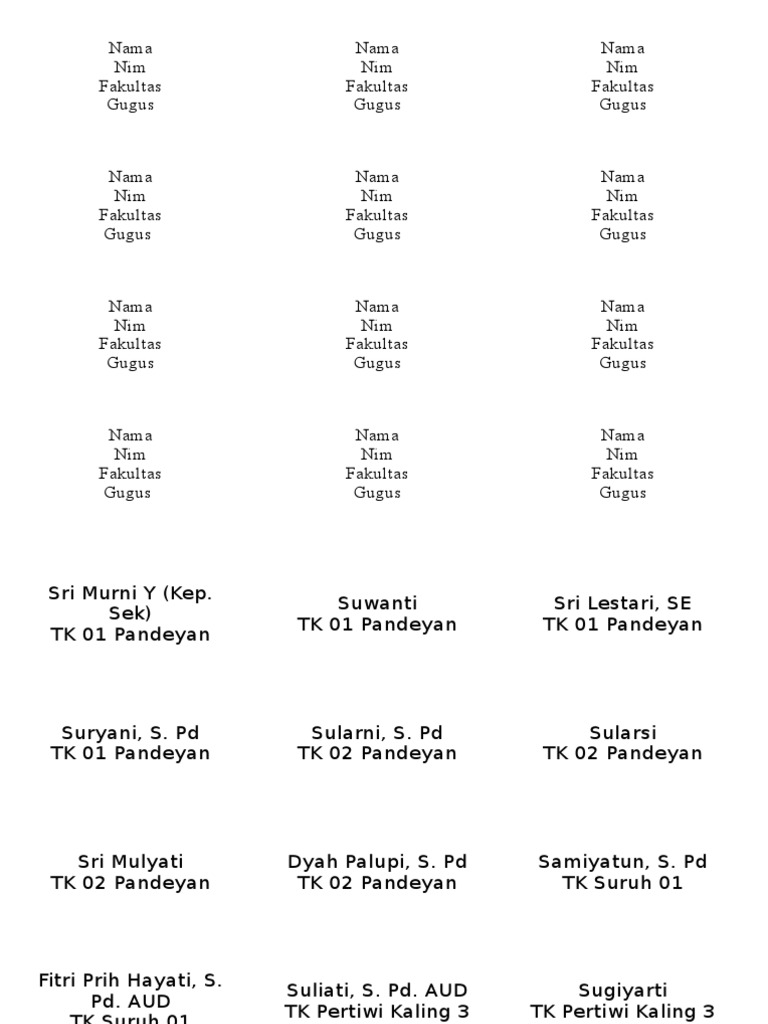 Template Label Undangan 103 | PDF