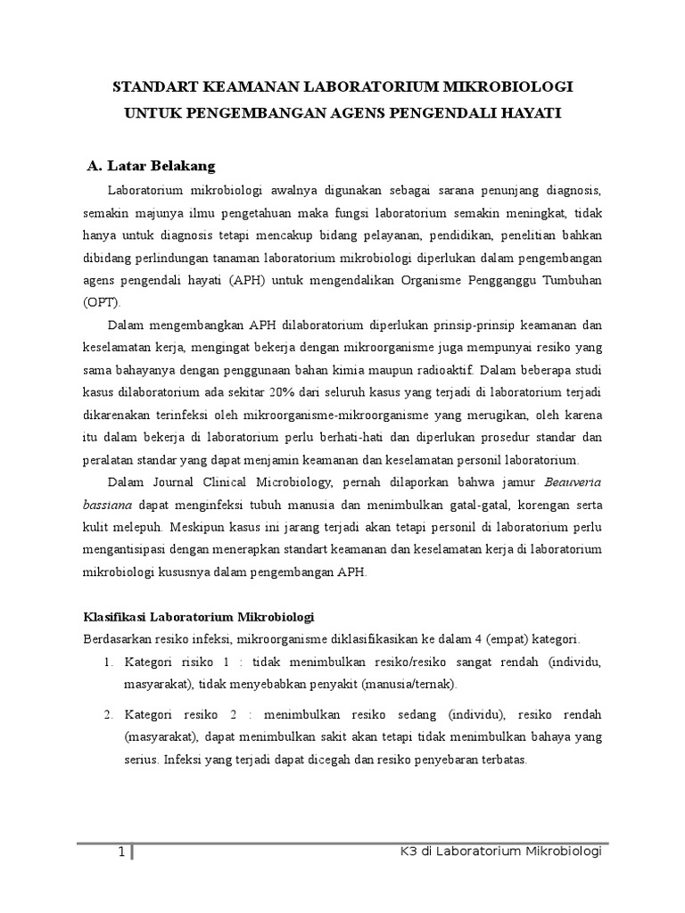 k3 Di Lab Mikrobiologi | PDF