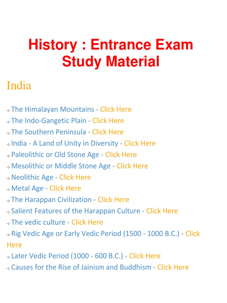 History - Important Questions and Answers, Entrance Exam, Study ...