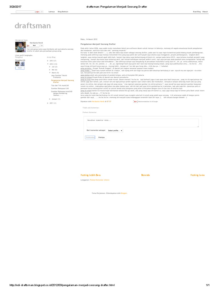 Draftsman - Pengalaman Menjadi Seorang Drafter | PDF