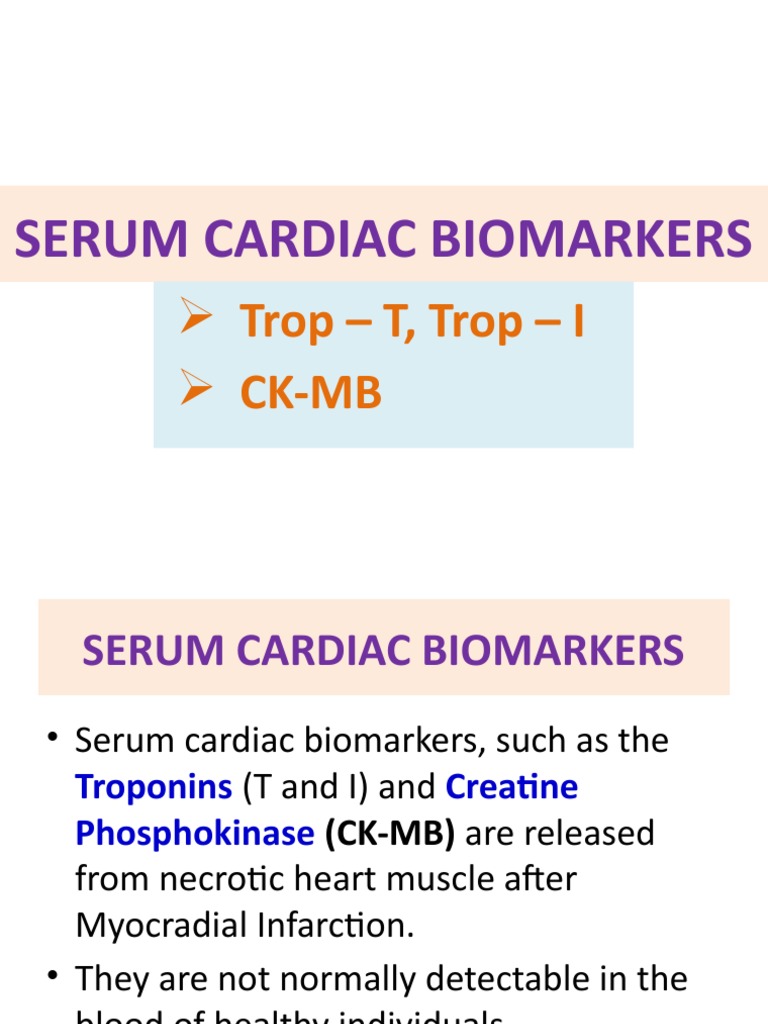 An Overview of Serum Cardiac Biomarkers for the Diagnosis of Myocardial ...