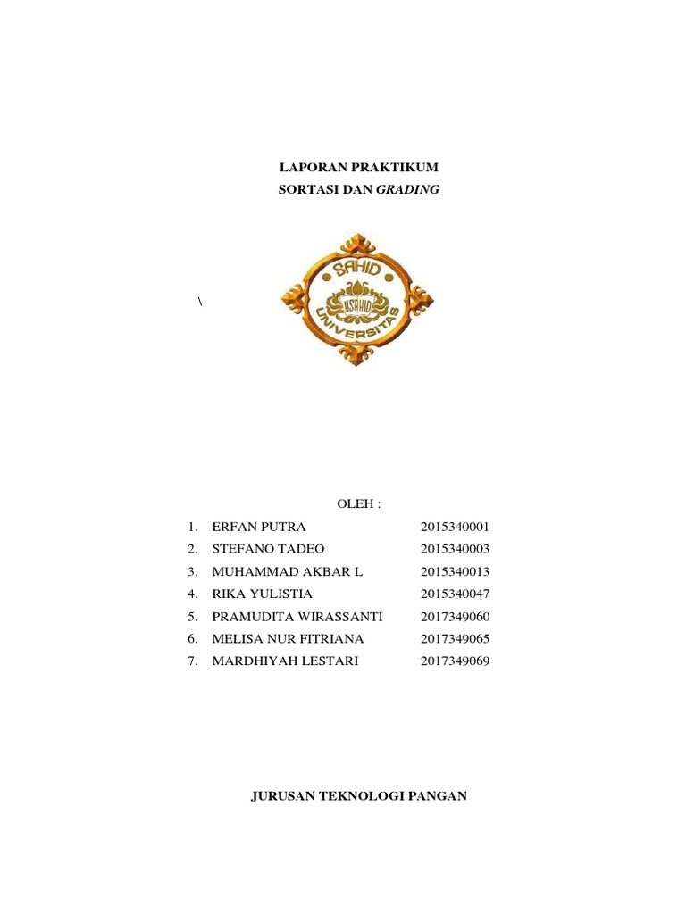 Laporan Sortasi Grading | PDF