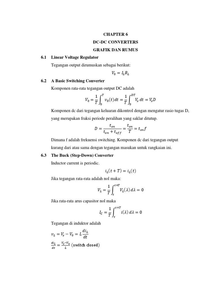 (Tugas 1) Bab 6 DC-DC CONVERTERS (Grafik Dan Rumus) | PDF
