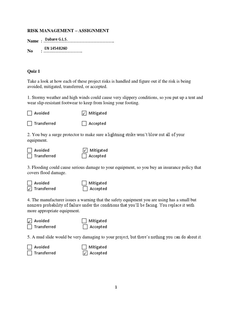 Risk Management Assignment | PDF | Risk | Risk Management