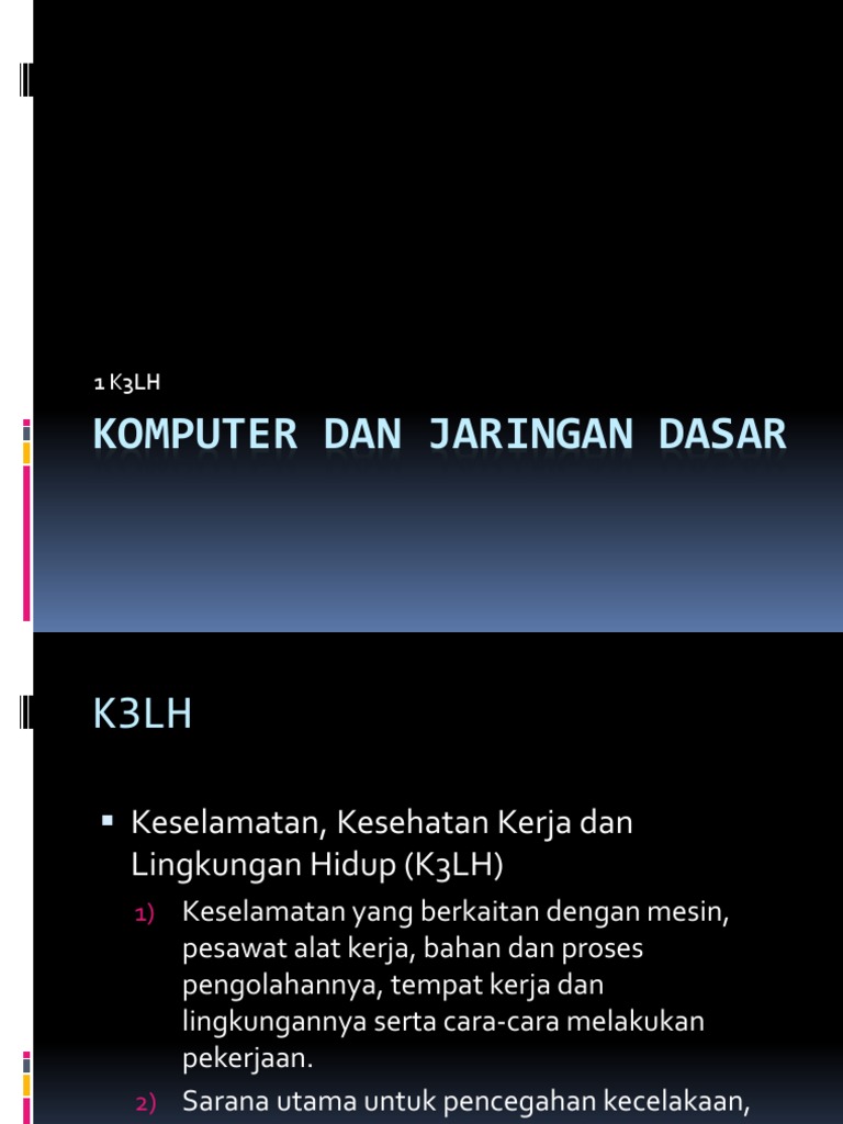Materi Komputer Dan Jaringan Dasar 1 K3LH | PDF