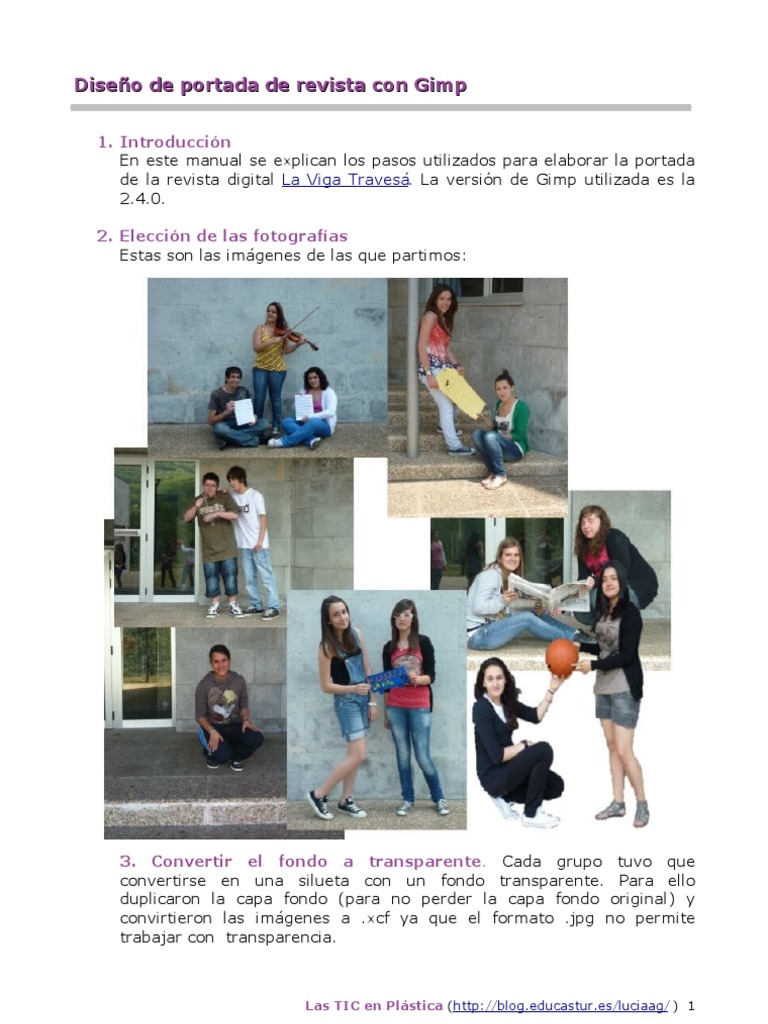 Tutorial Diseño de Portada de Revista Con Gimp | PDF | Informática y tecnología de la ...