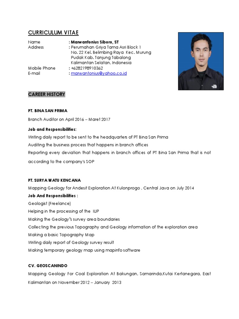 Curriculum Vitae Marwan Siboro Fix | PDF | Geophysics | Physics