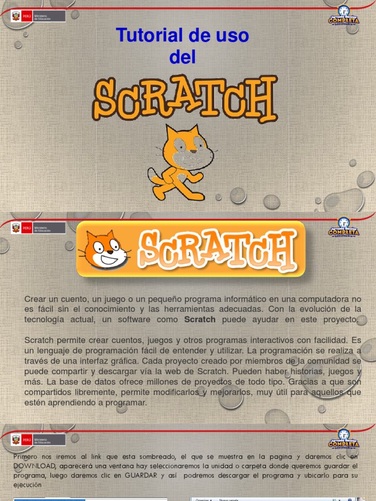 Tutorial Scratch | PDF | Scratch (lenguaje de programación) | Point and Click
