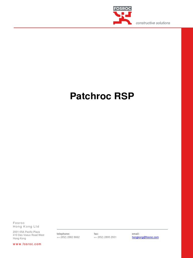 Patchroc RSP | PDF | Dangerous Goods | Personal Protective Equipment