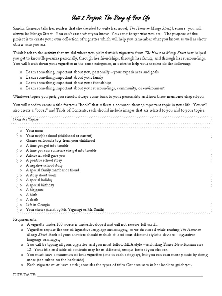 Unit 2 Project: The Story of Your Life | PDF | Cognition
