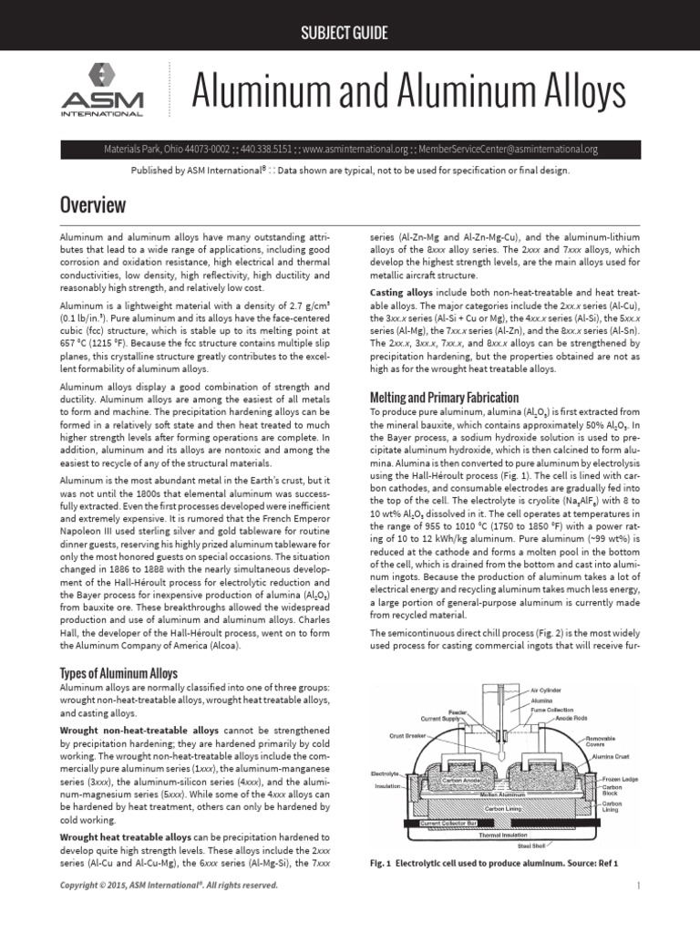 ASM Subject Guide_Aluminum.pdf | Heat Treating | Aluminium