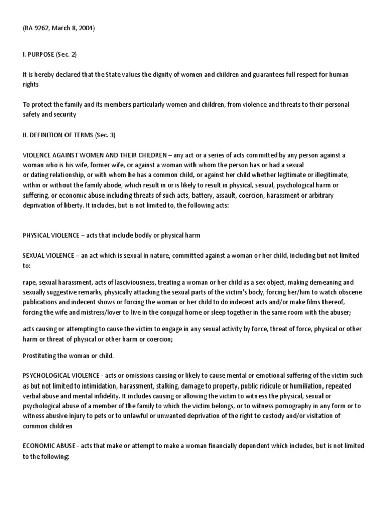 RA 9262 | Psychological Abuse | Stalking