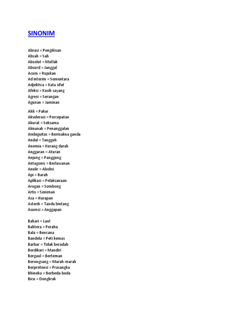 Sinonim | PDF